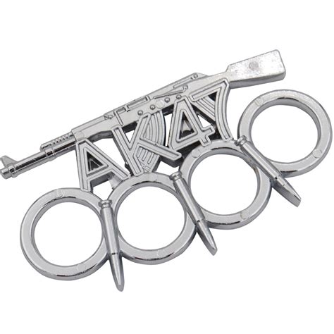 Ak 47 Brass Knuckles Antique Silver