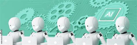 robot cybernetic organism works with a virtual hud interface in reality
