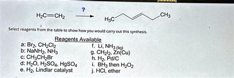 Solved Texts Hcch2 Ch3 H3c Select Reagents From The Table To Show