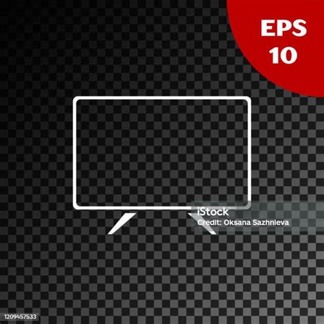 투명 한 어두운 배경에 격리 된 흰색 스마트 Tv 아이콘입니다 텔레비전 표지판 벡터 일러스트레이션 0명에 대한 스톡 벡터 아트