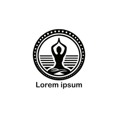 Un diseño de logotipo de yoga Vector Premium