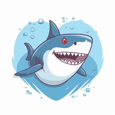 Shark Cartoon Vector Illustration Shark Icon Shark Vector Illustration