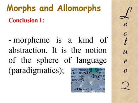 Morphemic Structure Of The Word 1 Morphological System