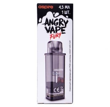Картридж Brusko Angry Vape Fury прозрачный (tranaparent) 4.5 мл. 0,8 ом