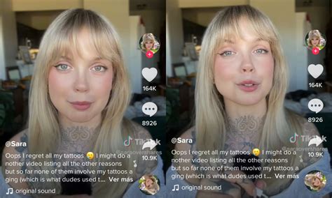Viral En Tiktok Mujer Se Arrepiente De Sus Tatuajes
