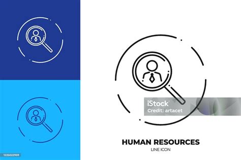 인간의 그림 라인 아트 벡터 아이콘 돋보기 검색하는 사람 기호의 개요입니다 얇은 스트로크로 만든 모집 픽토그램 배경에 격리 사람들에 대한 스톡 벡터 아트 및 기타 이미지