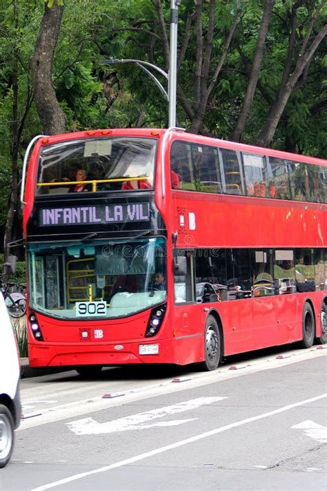 The Metrobus Is A Red Double Decker Rapid Transit Bus System With An
