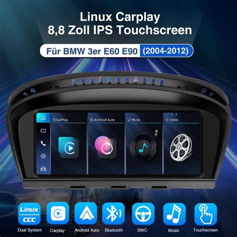 Linux Carplay Autoradio Android Auto Für 2004 08 Bmw E60 E61 E63 E90