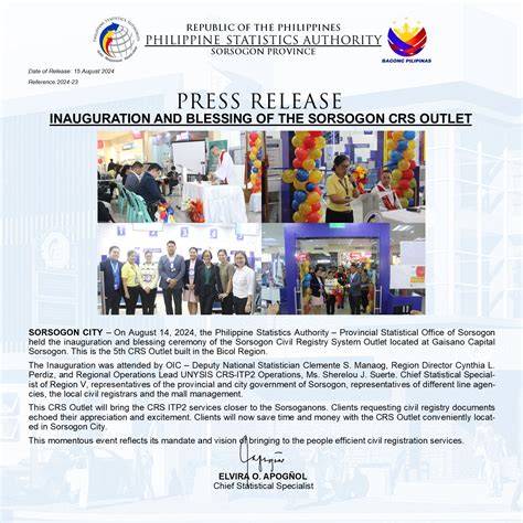 Philippine Statistics Authority Sorsogon