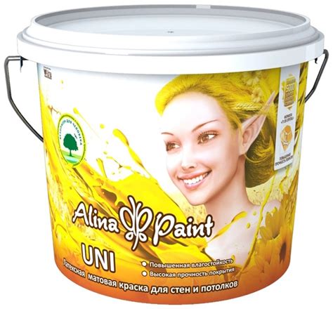 Купить Краска Alina Paint водоэмульсионная UNI 25 кг, белый цвет в ...
