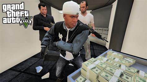 FRANKLIN MICHAEL AND TREVOR ROBS A NEW HIGHLY SECURED BANK In GTA 5