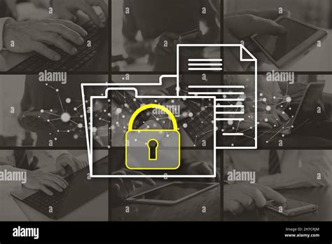 Data Security Concept Illustrated By Pictures On Background Stock Photo Alamy