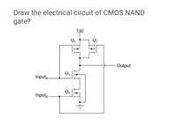 Answered Draw The Electrical Circuit Of CMOS NAND Gate Vdd Output