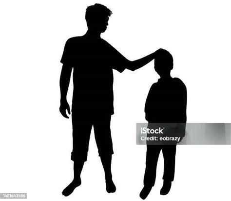 Ilustración De Siluetas De Padre E Hijo Y Más Vectores Libres De
