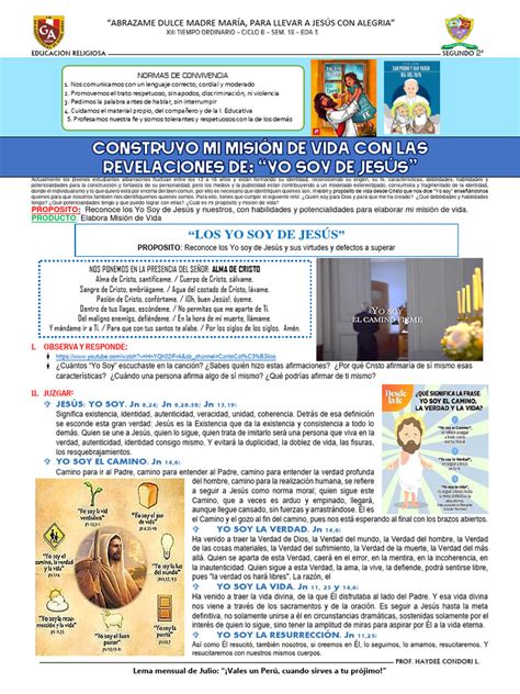 2° Los Yo Soy De Jesús Pdf Verdad Amor