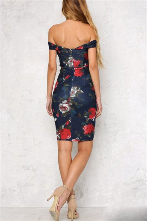Print Off Shoulder Strapless Irregular Short Dress May Your Fashion