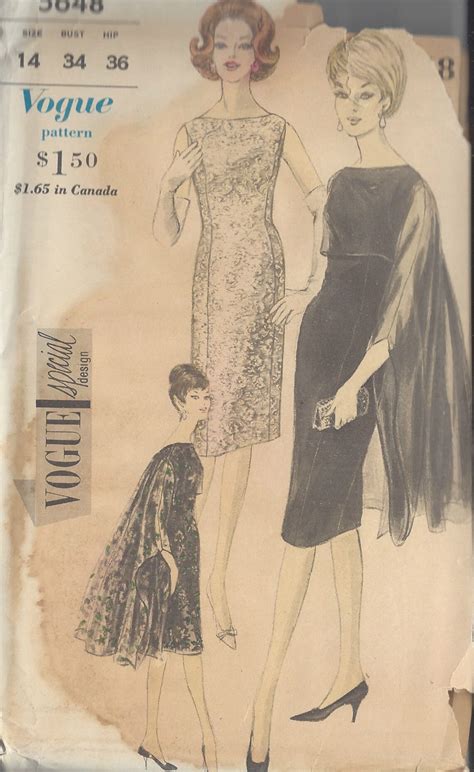 1960s Vintage VOGUE Sewing Pattern DRESS B34 R599 Etsy