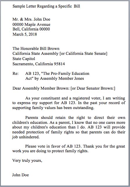 Writing A Letter To Your Legislator