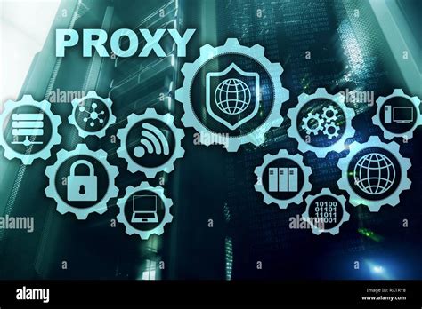 Proxy Server Cyber Security Concept Of Network Security On Virtual