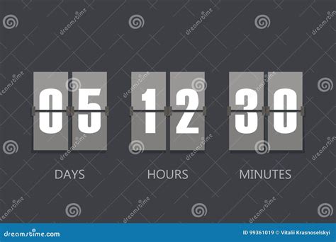 Flip Countdown Timer Flat Style Sign Vector Stock Vector Illustration Of Font Icon