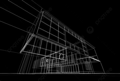 Building Blueprint 3d Rendering Building Blueprint On Black Background