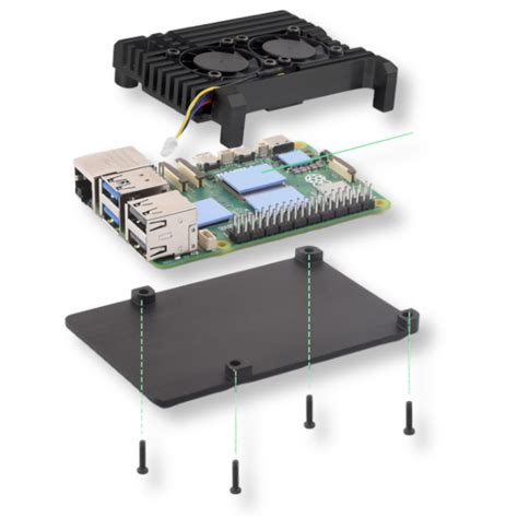 Mikrobot Aluminium Enclosure For Raspberry Pi 5 With Two Pwm Fans And