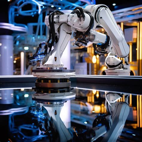 Heavy Automation Robotic Arm Machine Working In Smart Factory Generative Ai Stock Image Image