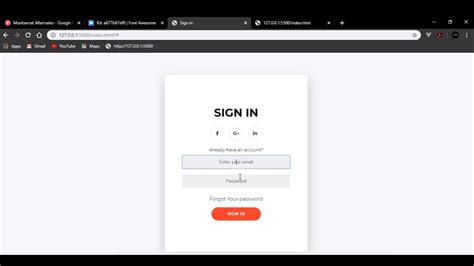 Sign In Page Html And Css Youtube