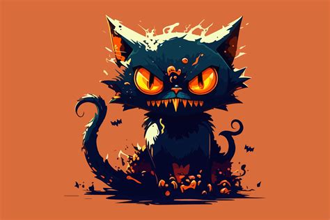 Cat Monster Vector Illustration Graphic By Breakingdots · Creative Fabrica