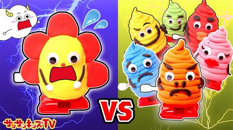 大量のうんち Vs サンサン ！？本気のお相撲対決！勝つのはどっち！？【 作ろう！トコトコぜんまいキット】・親子向け知育教育★サンサンキッズ