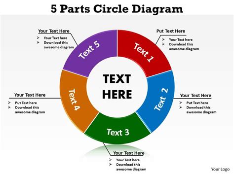 5 Parts Circle Diagram 5 Graphics Presentation Background For Powerpoint Ppt Designs
