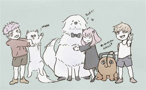 Anya Denji Gojou Satoru Itadori Yuuji Pochita And 1 More Chainsaw