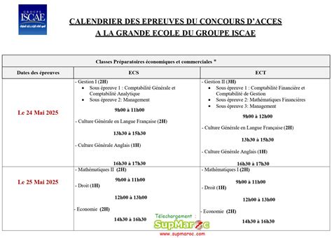 Présélection Iscae Ge Cpge Ecs Ect 2025 2026 Supmaroc