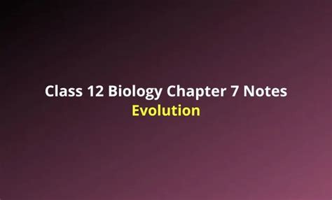Ncert Class 12 Biology Evolution Notes Handwritten Notes And Pdf
