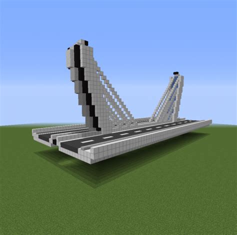 Modern Cable Stayed Bridge Blueprints For Minecraft Houses Castles