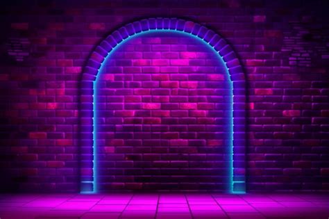Neon Lights Wall Stage Backgrounds Premium Ai Generated Image