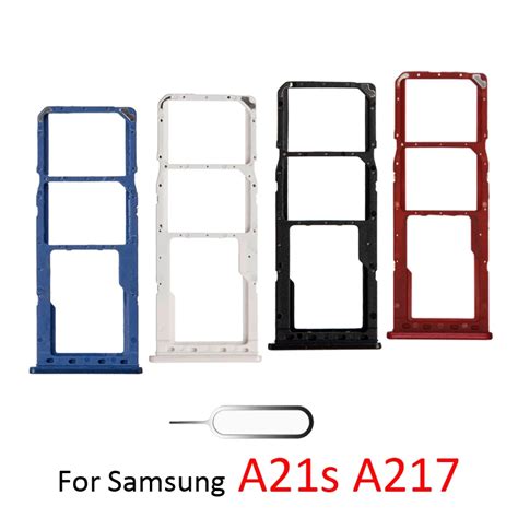 삼성 갤럭시 A21s A217 A217F A217M A217N 용 오리지널 폰, 새로운 SIM 칩 트레이 슬롯 어댑터 SD 홀더 ...