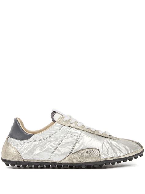 Maison Margiela Metallic Low Top Sneakers Silver Farfetch