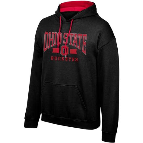 Ohio State Buckeyes Banner Arch Twill Applique Pullover Hoodie Black