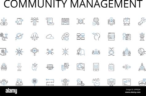 Community Management Line Icons Collection Community Empathy