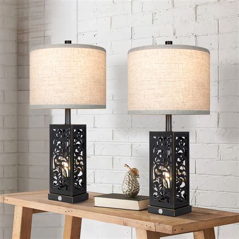 Outon 26 Tall Table Lamps Set Of 2 Farmhouse Lamps For Bedroom Living