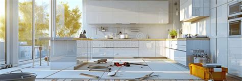 A Kitchen Is Being Renovated With New Cabinets Being Installed And