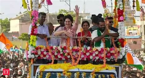 Karnataka Elections 2023 Priyanka Gandhi Vadra Holds Roadshow In