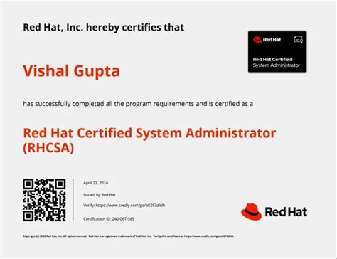 Vishal Gupta On Linkedin Rhcsa Redhatcertified Linuxadmin Careergoals