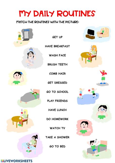 Daily Routines Online Exercise For 4th Daily Routine Flashcards For