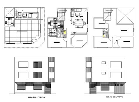 Residential Apartment Structure Detail Plan And Elevation 2d View