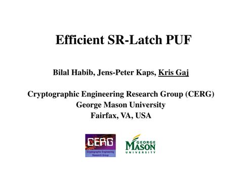 Pdf Efficient Sr Latch Puf