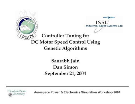Pdf Controller Tuning For Dc Motor Speed Control Using Genetic Saurabh Jain Dan Simon