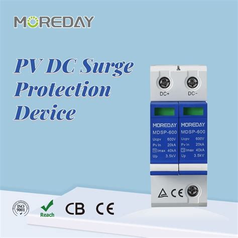 Dc 1000v 20ka~40ka 2p 2 Pole Spd House Dc Surge Protector Protective