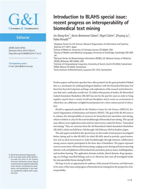 Pdf Introduction To Blah5 Special Issue Recent Progress On